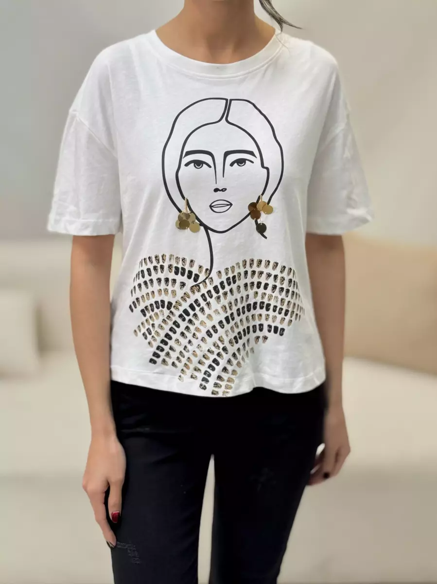 تیشرت c&a طرح چهره | تندیس